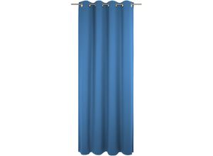 4004567413743 - Vorhang WIRTH Dim out Gardinen Gr 385 cm Ösen 142 cm blau Ösen nach Maß