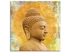 4062144168318 - Wandbild ARTLAND Buddha II Bilder Gr B H 70 cm x 70 cm Leinwandbild Spa quadratisch 1 St goldfarben Bild Poster Bilder als Alubild Leinwandbild Wandaufkleber oder in versch Größen
