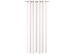 4004567350215 - Gardine WIRTH Chloé weiß (weiß rost) Gardinen 260cm Ösen 600cm Polyester Fertigstore mit Ösen (Ø 4 cm) nach Maß B600cm H260cm