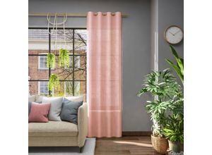4006470502057 - Vorhang NEUTEX FOR YOU Libre-ECO Gardinen Gr 130 cm Ösen 142 cm orange (koralle) Ösen Nachhaltig Breite 142 cm nach Maß