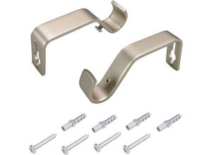 4016318078767 - Träger Gardinenstangenhalterungen Gr Ø 16 cm silberfarben (silberfarben matt) Gardinenstangenhalter Gardinenstangenhalterungen für Gardinenstangen Ø 16 mm