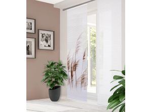4056751437080 - Schiebegardine HOME IN GREEN PAMILO Gr 1 beige (naturfarben) B60cm H245cm Polyester Gardinen DIGITALBEDRUCKT BAMBUSOPTIK RECYCELT