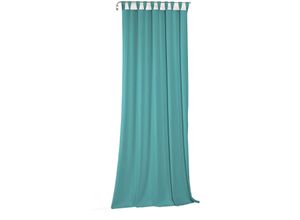 4004567508579 - Vorhang WIRTH Newbury blau (türkis) Gardinen 335cm Schlaufen 130cm Baumwolle Polyester nach Maß B130cm H335cm