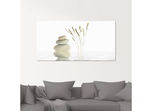 4062144158975 - Glasbild ARTLAND Zen Friede weiß (farbe bild(er) weiß) B60cm H30cm Bilder in verschiedenen Größen