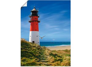 4055327536943 - Wandbild ARTLAND Leuchtturm am Deich Bilder Gr B H 30 cm x 40 cm Poster Gebäude 1 St blau Bild Kunstdruck Poster Bilder als Leinwandbild Wandaufkleber oder in versch Größen