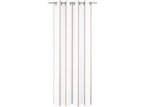 4004567349837 - Gardine WIRTH Chloé weiß (weiß rost) Gardinen 225cm Ösen 400cm Polyester Fertigstore mit Ösen (Ø 4 cm) nach Maß B400cm H225cm