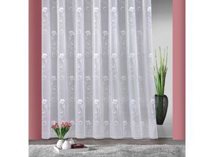 4005385487091 - Gardine WECKBRODT Lilly weiß B744cm H160cm Jacquard Polyester Gardinen Jacquard strukturiert AlloverMotivfloralBleiband nach Maß Store