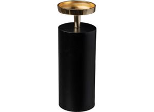 4064118178415 - Kerzenhalter Stumpenkerzenhalter Azlynn gold (schwarz goldfarben) H26cm Ø9cm Aluminium Kerzenhalter aus Aluminium mit goldfarbenen Akzenten