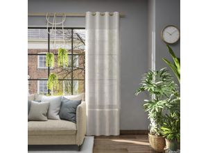 4006470503054 - Vorhang NEUTEX FOR YOU Libre-ECO Gardinen Gr 215 cm Ösen 142 cm braun (leder) Ösen Nachhaltig Breite 142 cm nach Maß