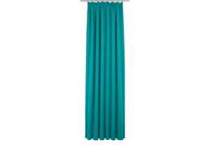 4004567507701 - Vorhang WIRTH Newbury blau (türkis) Gardinen 275cm Kräuselband 130cm Baumwolle Polyester nach Maß B130cm H275cm