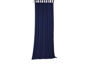 4004567507534 - Vorhang WIRTH Newbury blau (nachtblau) Gardinen 375cm Schlaufen 130cm Baumwolle Polyester nach Maß B130cm H375cm