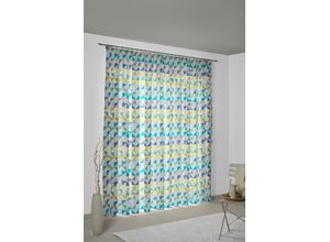 4004567402327 - Vorhang WIRTH Berlare blau Gardinen 305cm Kräuselband 132cm Baumwolle Polyester nach Maß B132cm H305cm