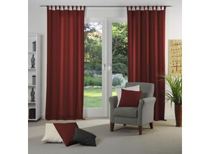 4004567412708 - Vorhang WIRTH Dim out rot Gardinen 155cm Schlaufen 142cm Polyester nach Maß B142cm H155cm