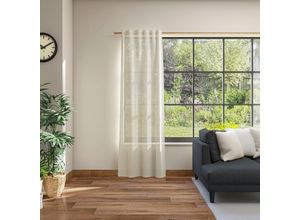 4006470491931 - Gardine HEINE HOME Gardinen Gr 245 cm Multifunktionsband 145 cm beige (natur) Halbtransparente Gardinen