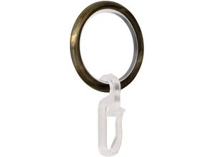 9002777099547 - Gardinenring GARESA Ring mit Haken Gardinenbefestigungen Gr 10 St goldfarben (antikmessingfarben) Gardinenringe für Durchmesser bis 16 mm einfache Montage