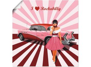 4059745141284 - Wandbild ARTLAND Ich liebe Rockabilly Bilder Gr B H 50 cm x 50 cm Poster Ausstellungsplakate 1 St pink Bild Kunstdruck Poster Bilder als Alubild Leinwandbild Wandaufkleber oder in versch Größen