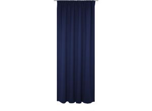 4004567506780 - Vorhang WIRTH Newbury blau (nachtblau) Gardinen 165cm Multifunktionsband 130cm Baumwolle Polyester nach Maß B130cm H165cm