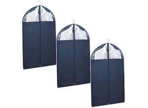 4008838319253 - Kleidersack WENKO Modell Business blau (dunkelblau) B H L 100cm Kleidersäcke Kleiderhülle mit Sichtfenster & Reißverschluss abwaschbar 100x60 cm