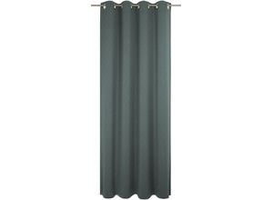 4004567443795 - Vorhang WIRTH Torbole blau (petrol) Gardinen 195cm Ösen 132cm Baumwolle Polyester nach Maß B132cm H195cm