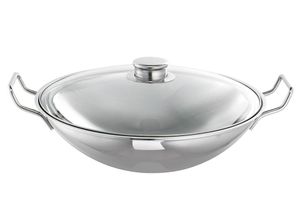 4007257581081 - Wok SCHULTE-UFER Bo-Lang i silber (silberfarben) Ø36cm Pfannen mit Glasdeckel und Zubehör Induktion