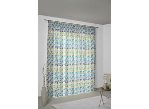 4004567402297 - Vorhang WIRTH Berlare blau Gardinen 275cm Kräuselband 132cm Baumwolle Polyester nach Maß B132cm H275cm