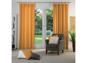 4004567418106 - Vorhang WIRTH Dim out orange Gardinen 155cm Schlaufen 142cm Polyester nach Maß B142cm H155cm