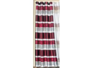 4005385826609 - Vorhang WECKBRODT Lotta Gr 1 rot (bordeaux rot silberfarben) B140cm H245cm Polyester Gardinen blickdicht mit transparenten Organza-Streifenglänzend Gardine Store 4005385826609 - Vorhang WECKBRODT Lotta Gr 1 rot (bordeaux rot silberfarben) B140cm H245cm Polyester Gardinen blickdicht mit transparenten Organza-Streifenglänzend Gardine Store