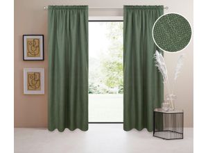4068223948871 - Verdunkelungsvorhang Marusha Gr 2 grün (dunkelgrün) B135cm H175cm Polyester Polyester LEGER HOME BY LENA GERCKE Gardinen Verdunkelnder Vorhang blickdicht Leinenoptik verschiede Größen