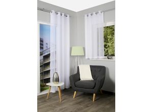4056751530187 - Gardine HOME WOHNIDEEN DOLLY weiß B140cm H245cm Voile Polyester Gardinen transparent