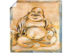 4055327282451 - Wandbild ARTLAND Fröhlicher Buddha I Bilder Gr B H 30 cm x 30 cm Poster Religion 1 St beige (naturfarben) Bild Poster Bilder als Alubild Leinwandbild Wandaufkleber oder in versch Größen