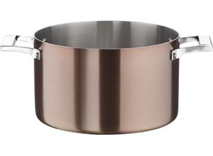 8007163280555 - Fleischtopf PINTINOX Century Töpfe Gr Ø 20 cm + Höhe 12 cm rosegold (altkupferfarben) Fleischtopf Fleischtöpfe Topf Boden und Seitenwände komplett aus 3 Schicht Material Induktion