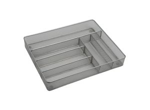4000270901836 - Besteckeinsatz KESPER Besteckkasten mit 6 Fächern aus Metall silber (silberfarben) B37cm H55cm T31cm Metall Schubladeneinsätze Organizer mit durchdachter Fächeraufteilung