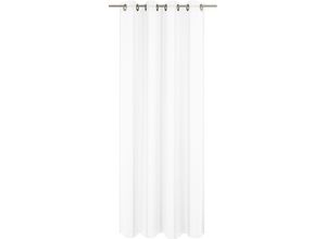 4004567345723 - Gardine WIRTH Chloé weiß B250cm H225cm Polyester Gardinen Fertigstore mit Ösen (Ø 4 cm) nach Maß