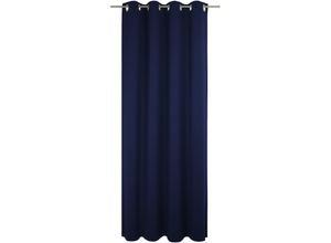 4004567507206 - Vorhang WIRTH Newbury blau (nachtblau) Gardinen 315cm Ösen 130cm Baumwolle Polyester nach Maß B130cm H315cm