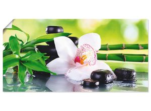 4059745928045 - Wandbild ARTLAND Spa Steine Bambus Zweige Orchidee Bilder Gr B H 40 cm x 20 cm Poster Zen Querformat 1 St grün Bild Poster Bilder als Alubild Leinwandbild Wandaufkleber oder in versch Größen