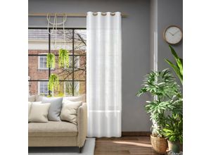 4006470502606 - Vorhang NEUTEX FOR YOU Libre-ECO Gardinen Gr 180 cm Ösen 142 cm weiß (wollweiß) Ösen Nachhaltig Breite 142 cm nach Maß