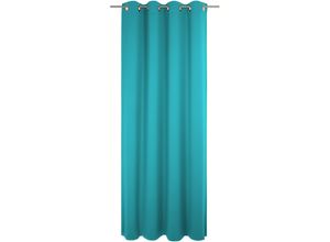 4004567420048 - Vorhang WIRTH Dim out Gardinen Gr 205 cm Ösen 142 cm blau (türkis) Ösen nach Maß