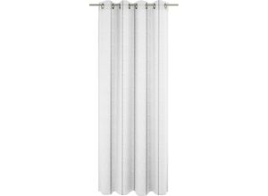 4004567351960 - Gardine WIRTH Chloé grau (grau weiß) Gardinen 225cm Ösen 850cm Polyester Fertigstore mit Ösen (Ø 4 cm) nach Maß B850cm H225cm