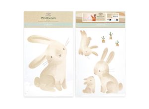 8711444621714 - Wandsticker LITTLE DUTCH Baby Bunny bunt B60cm H42cm T01cm PVC Wandtattoos - Luxus-Wandaufkleber - Baby Bunny - Braun Weiß - 30x52cm