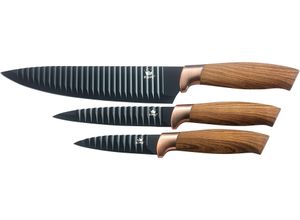 4019256020904 - KING Messer-Set »Essential« (Set 3-tlg 1 Kochmesser 20cm 1 Universalmesser 125cm 1 Gemüsemesser 85cm) Wellenschliff Griffe in Holzoptik im Geschenketui schwarz 4019256020904 - KING Messer-Set »Essential« (Set 3-tlg 1 Kochmesser 20cm 1 Universalmesser 125cm 1 Gemüsemesser 85cm) Wellenschliff Griffe in Holzoptik im Geschenketui schwarz