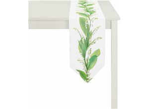 4003440181373 - Tischband APELT 5303 SPRINGTIME Frühjahrsdeko Frühling grün (grün weiß) B25cm L175cm Baumwolle Polyester Tischdecken
