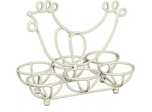 4050223953016 - Dose Eihalterung aus Eisen in Antikweiß weiß B18cm H17cm T12cm Eisen Aufbewahrungsboxen Vorratsdose