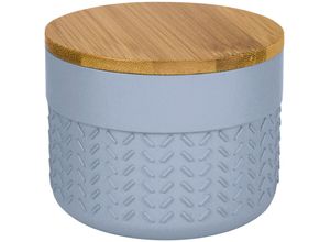 4004478350199 - Aufbewahrungsdose KLEINE WOLKE Dash blau (iceblau) B8cm H10cm T10cm Polyresin (Kunststein) Bambus Aufbewahrungsboxen
