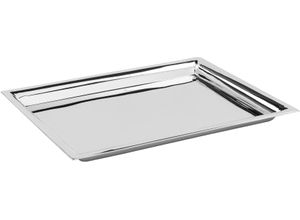 4042911554728 - Tablett FINK NAGANO silber (silberfarben) B34cm H2cm T24cm Edelstahl Tabletts aus lebensmittelechtem Edelstahl ideal zum Anrichten u zum Servieren