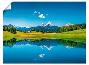 4057738317104 - Wandbild ARTLAND Landschaft in den Alpen Bilder Gr B H 60 cm x 45 cm Poster Berge Querformat 1 St blau Bild Leinwandbild Kunstdrucke Bilder als Alubild Leinwandbild Wandaufkleber oder Poster in versch Größen