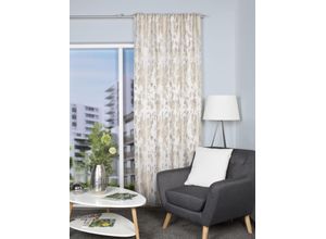 4056751378185 - Vorhang HOME WOHNIDEEN TAFITI Gr 1 grau (stein) B140cm H245cm Polyester Gardinen HxB 245x140 Dekotsoff Jacquardgemustert