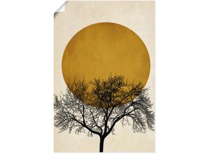 4062144782088 - Wandbild ARTLAND Wintermorgen Bilder Gr B H 40 cm x 60 cm Poster Baumbilder Hochformat 1 St beige (naturfarben) Kunstdrucke als Alubild Leinwandbild Wandaufkleber oder Poster in versch Größen