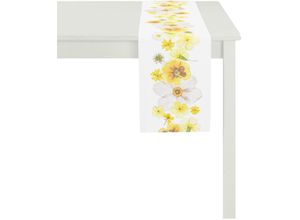 4003440155657 - Tischband APELT 2202 SPRINGTIME Frühjahrsdeko Frühling gelb (weiß gelb) B25cm L175cm Baumwolle Tischdecken