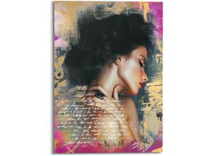 8714597611953 - Glasbild REINDERS Glasbild Glamour Frau Farbenfroh - Sensual Modern Paper Art bunt (mehrfarbig) Bilder B H 50cm x 70cm Frau Acrylglas B50cm H70cm