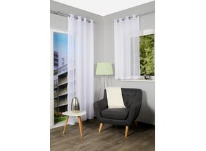 4056751421867 - Gardine HOME WOHNIDEEN DOLLY weiß B140cm H175cm Voile Polyester Gardinen transparent